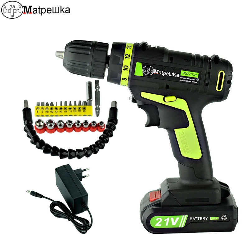 21v Electric Screwdriver Household Rechargeable Mini Drill