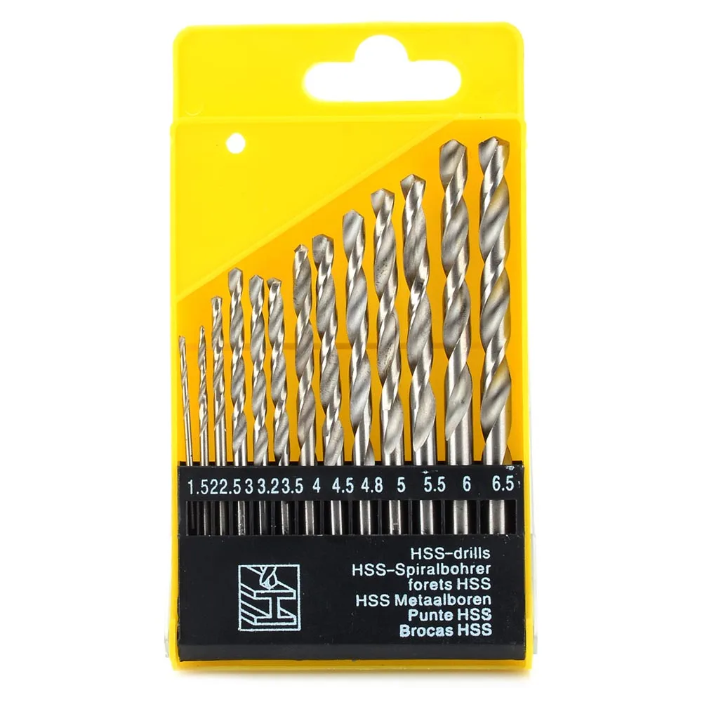 (13pcs/ set) 1.5mm 6.5mm High Speed Steel Drill Bits Set HSS Drill Bit ...