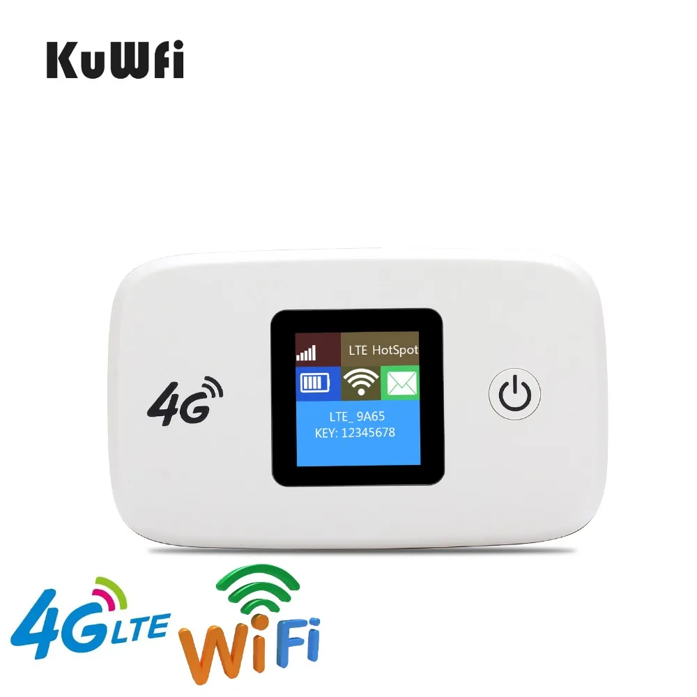 KuWfi Unlocked 100Mbps 3G 4G LTE Wifi Router Mobile Wifi Hotspot ...