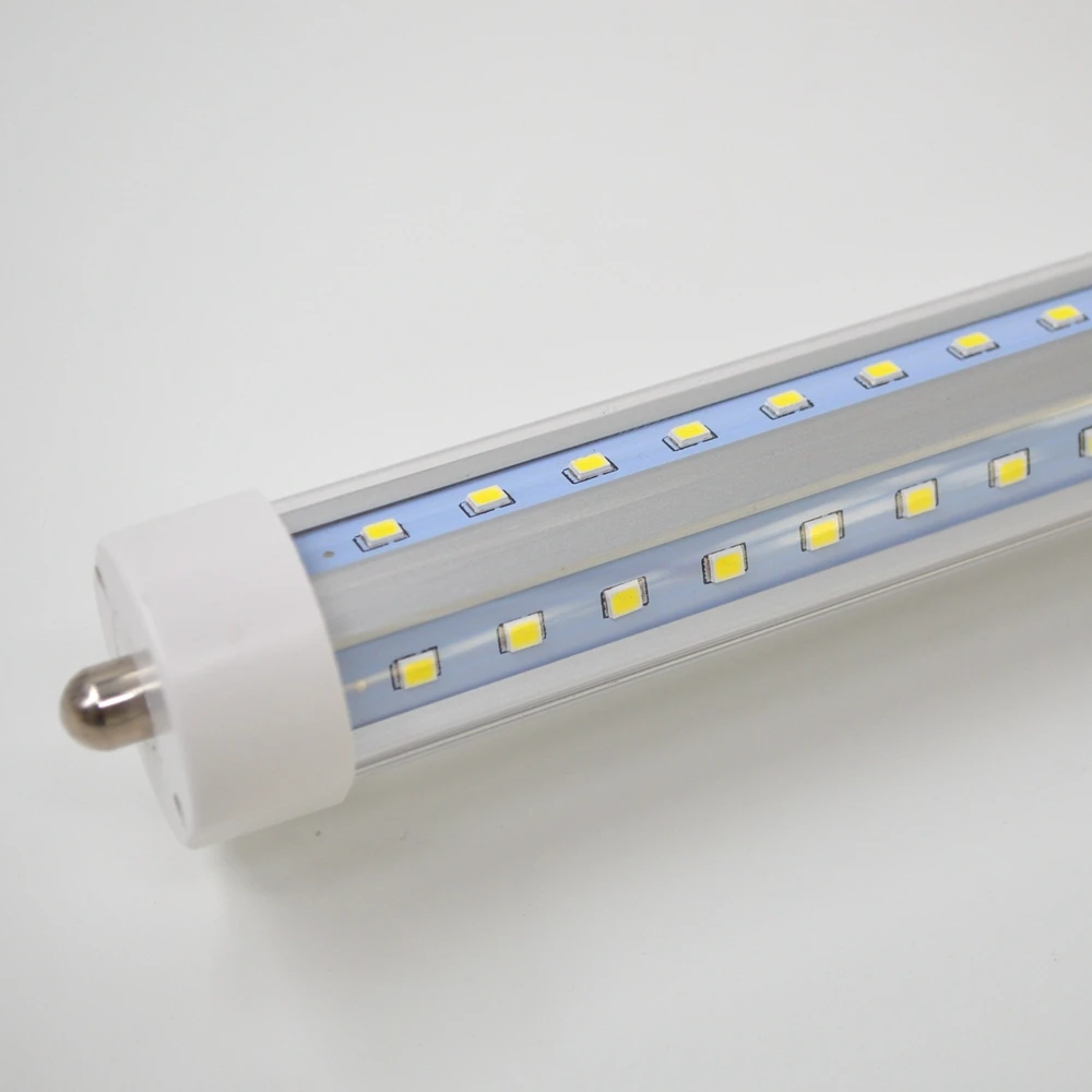 V Shaped 8ft 2.4m LED Tube Light 48W 64W Single pin FA8 R17D HO F96 T8T10T12 Fluorescent Lamp ...