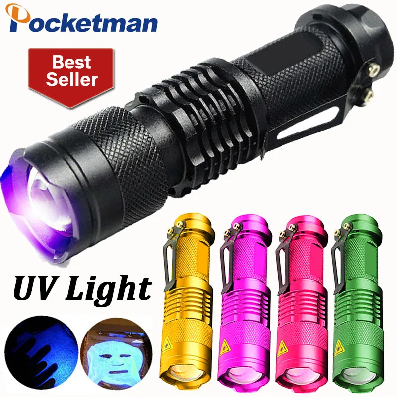 zk32 LED 365nm UV light 395nm Flashlight UV Flashlight Purple Violet ...