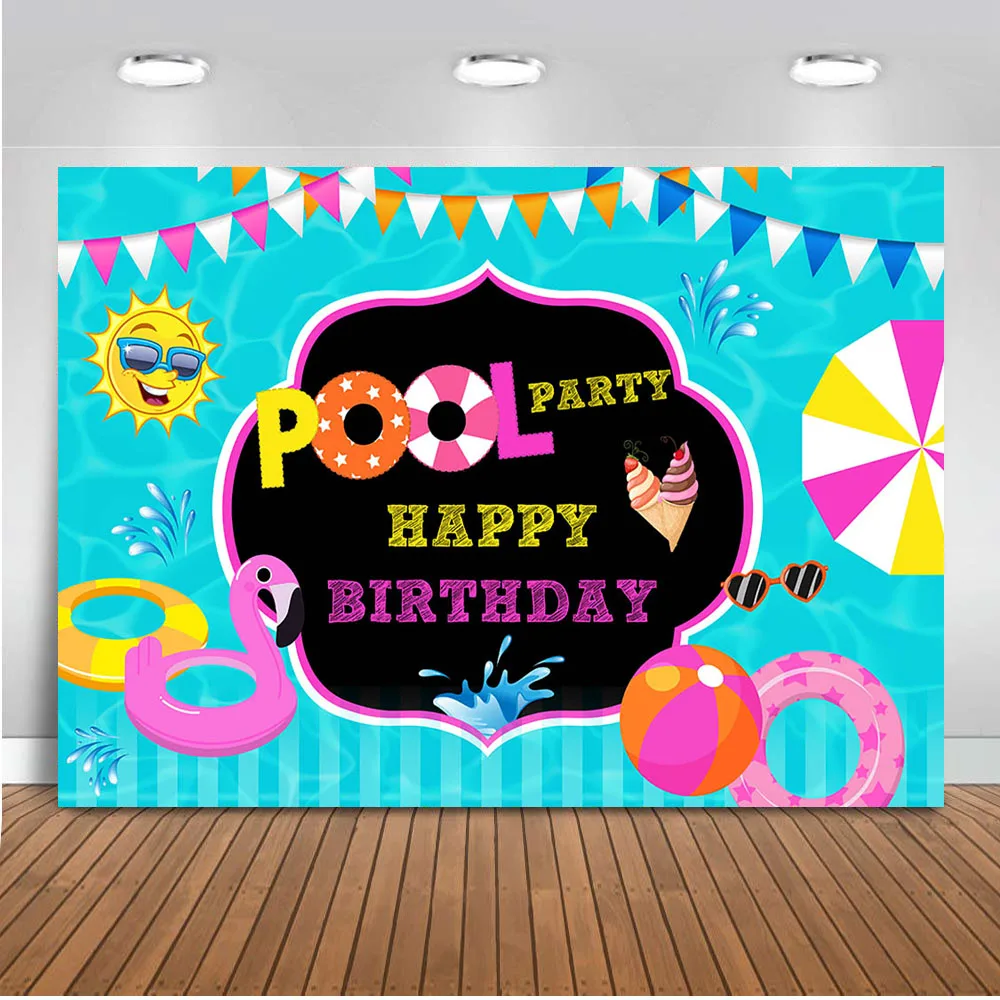 Party Supplies Party Décor Pool Party Decoration Custom Digital Pool ...