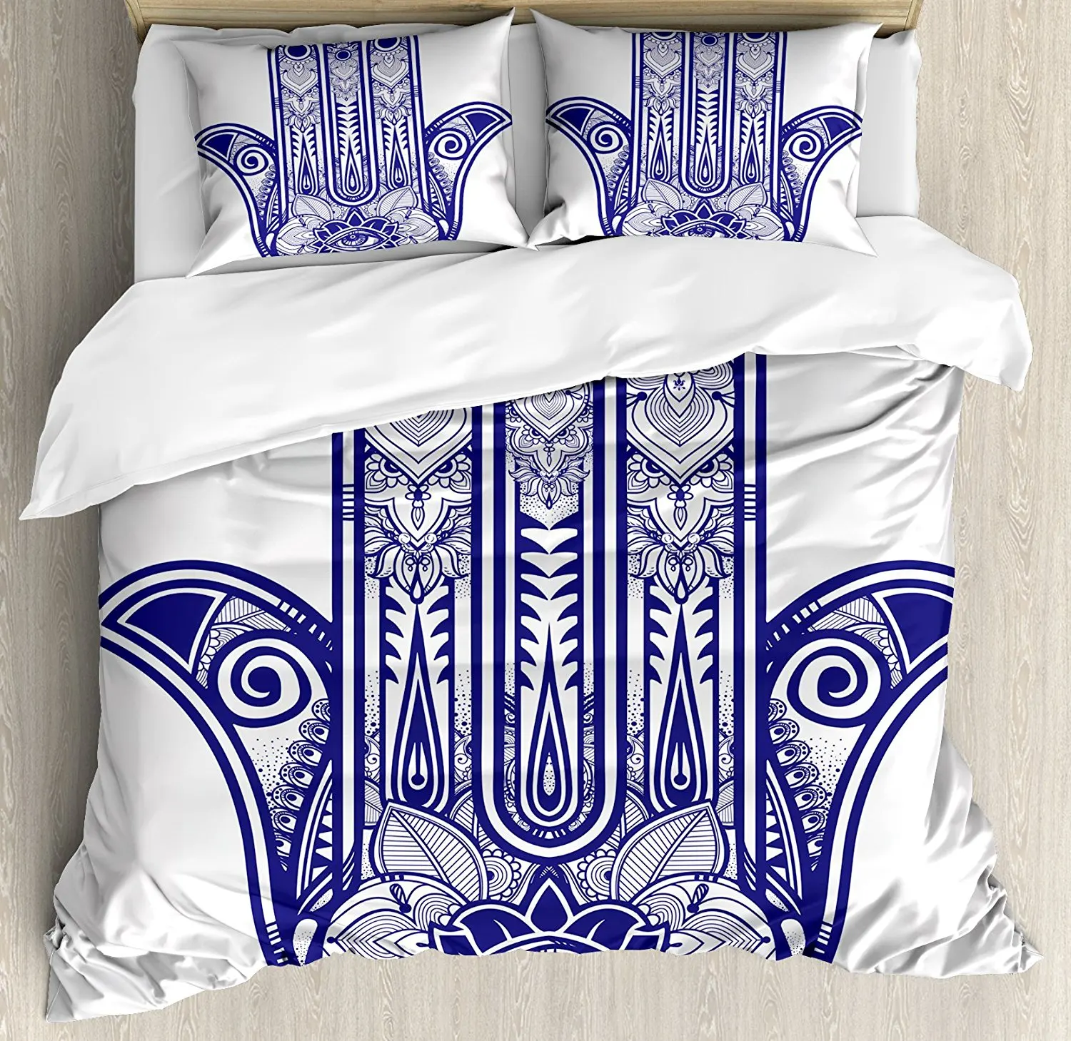 Hamsa Duvet Cover Set Arabic Art Design Elements Ancient Antique Ethnic ...