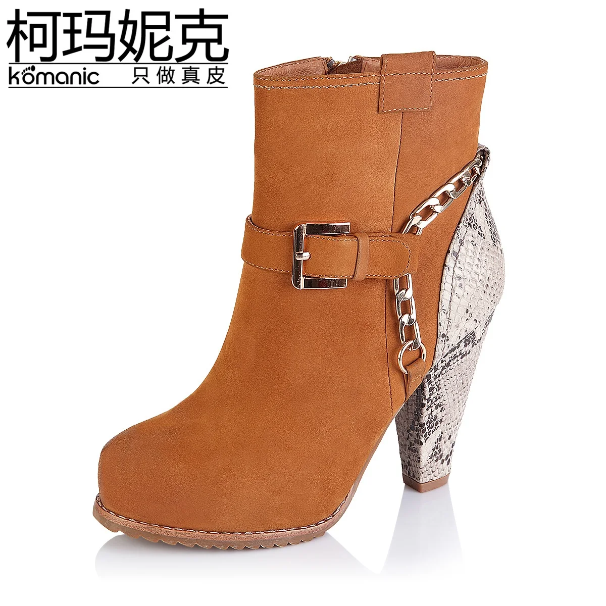 Elegant genuine leather female shoes fashion new arrival boots round ...