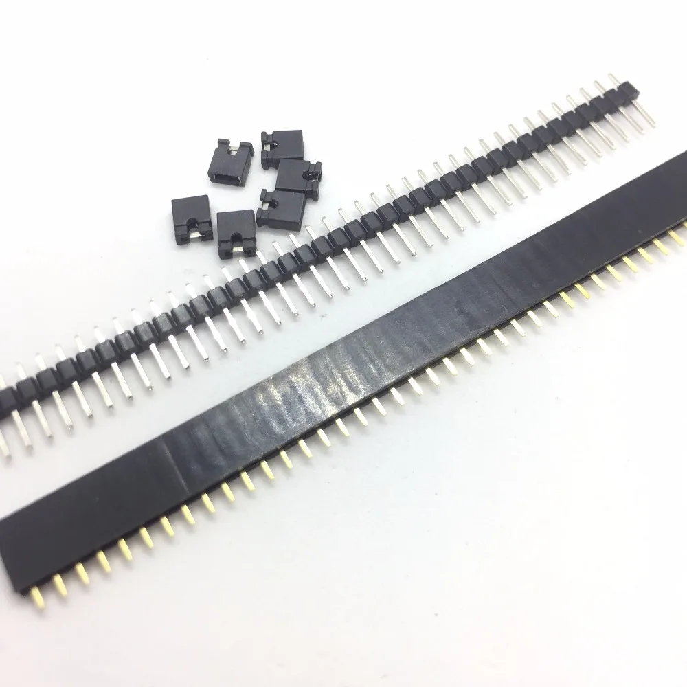 220pcs 40 Pin 1x40 Single Row Male and Female 2.54 Breakable Pin Header ...