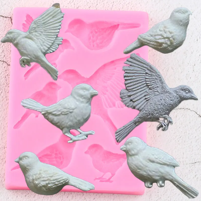 3d Craft Birds Silicone Molds Sugarcraft Cake Decorating Fondant Mold ...