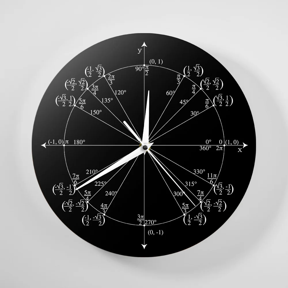 Unit Circle Math Teacher Wall Clock Trigonometry Pre Calculus Classroom ...