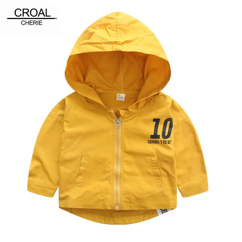 70 120cm Fashion Yellow Patch Kids Boys Jacket Girls Trench Coats ...