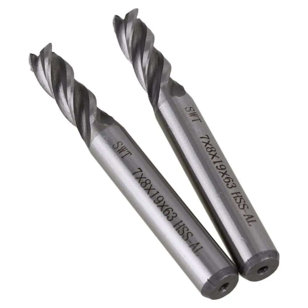 Solid Carbide High Speed HSS 4 Flutes Straight Shank Milling Cutter End ...