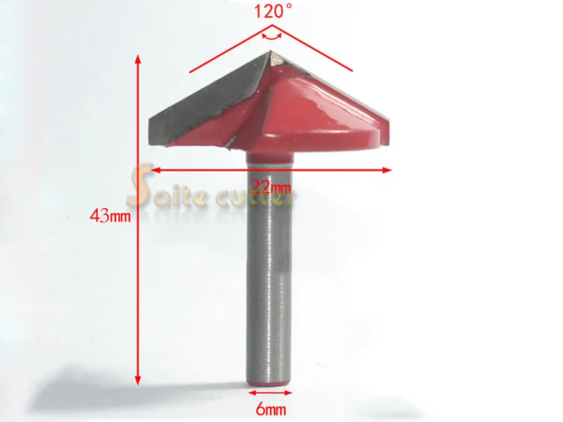 2pcs Free shipping 120 Degree 6*22mm 3D V Type Cutter 3D V Bits ...