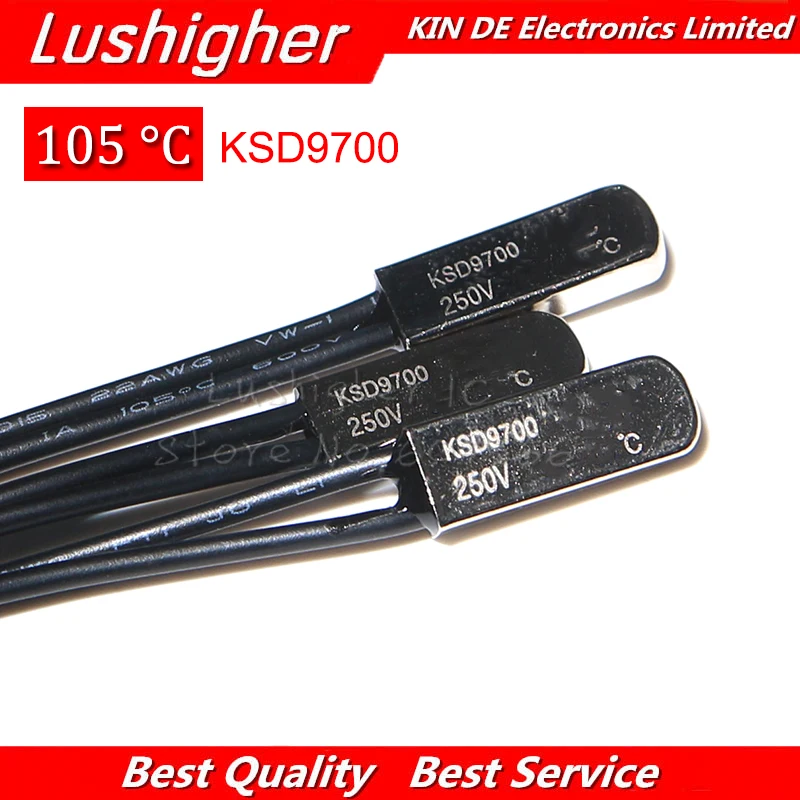 5pcs Ksd9700 250v 5a 105 Degree Temperature Switch Bimetal Disc Normal ...