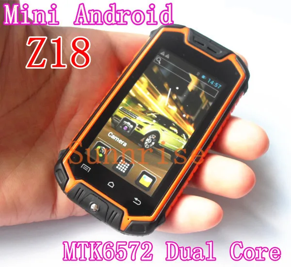 Mini Android Phone 2.8'' Z18 MTK6572 Dual Core Dual Card Shockproof Dustproof Cheap Outdoor ...