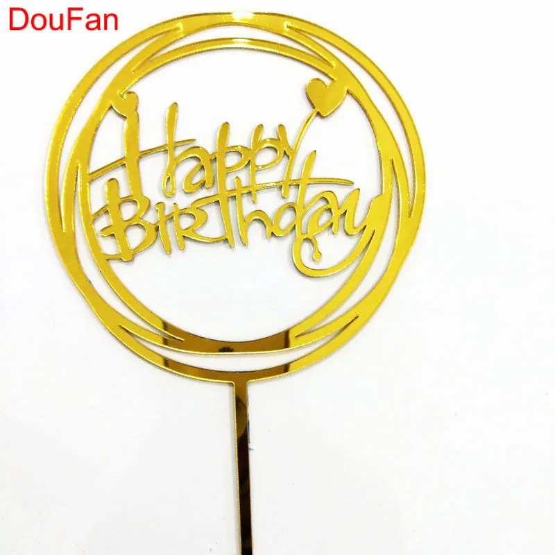 DouFan 1PC HAPPY BIRTHDAY Cake Topper Birthday Party Decorations Kids ...