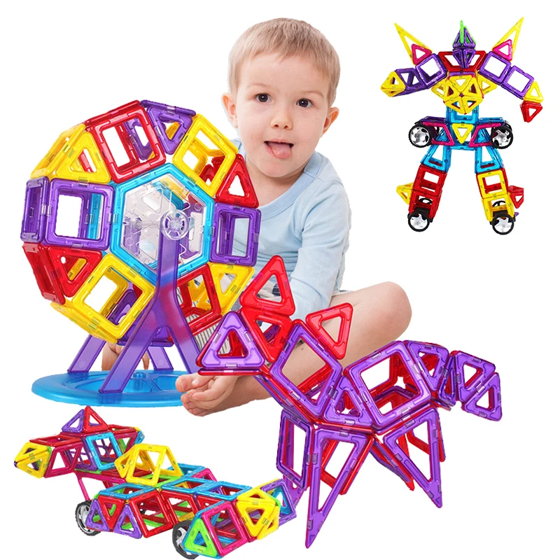 Mini Magnetic Construction Models Building Blocks Toys DIY 3D Designer ...