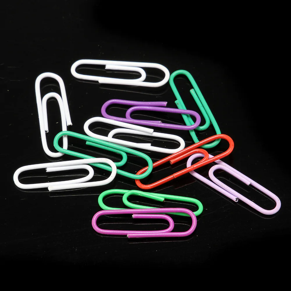 80pcs /lot 28mm Metal paper clip stationery Colorful multicolor paper ...