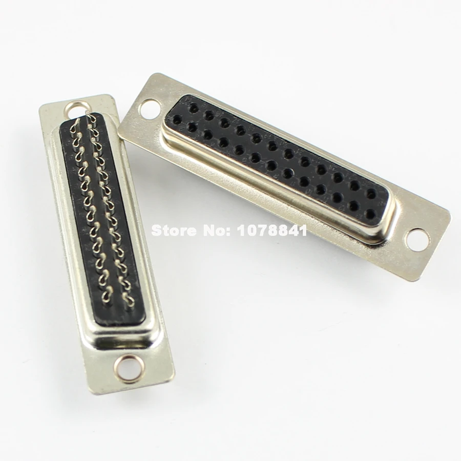 10pcs Black D-sub 25 Pin Female Solder Type Straight Adapter Connector ...