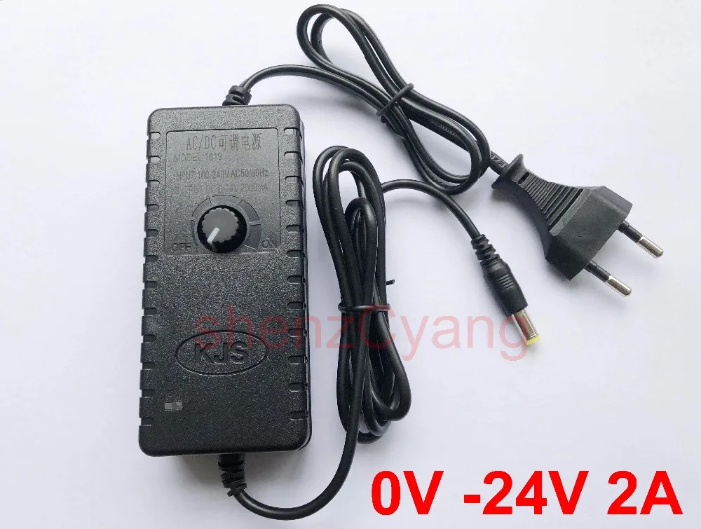50PCS adjustable ON/OFF adapter DC 0V 24V 2A Adapter of voltage3V/4.5V ...