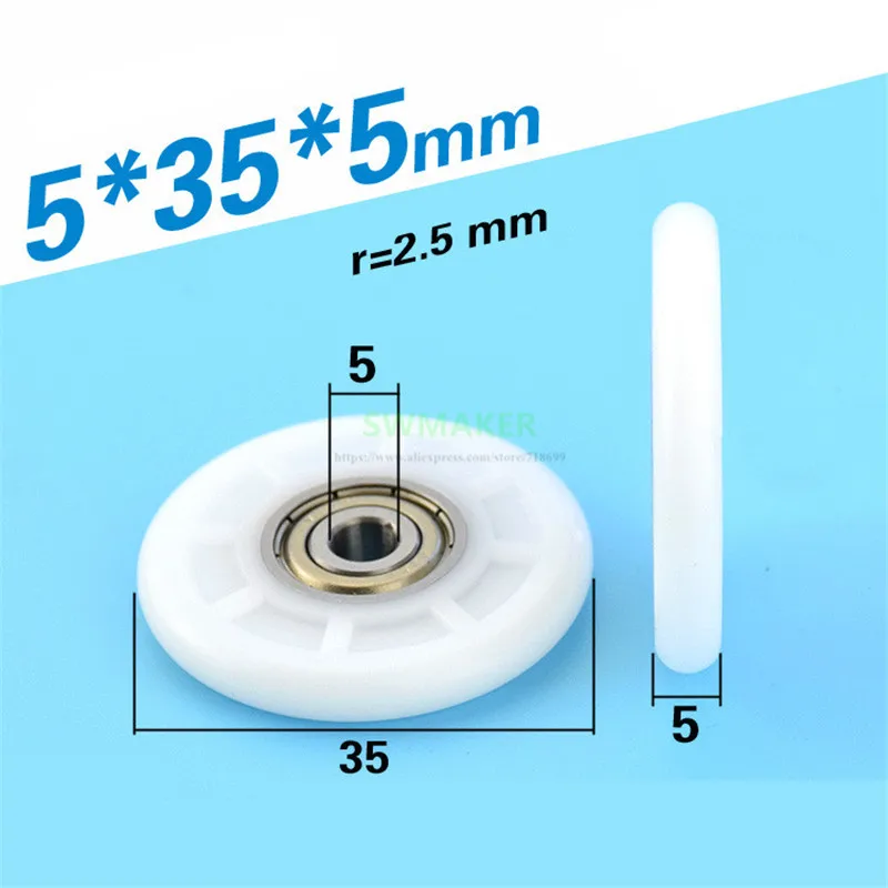 5-35-5mm-plastic-wrap-POM-plastic-wheel-625ZZ-bearing-pulley-nylon ...