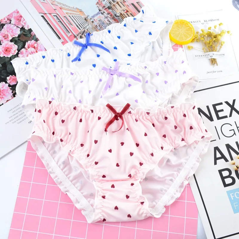 Bragas de seda satinada para mujer, ropa interior con estampado de ...