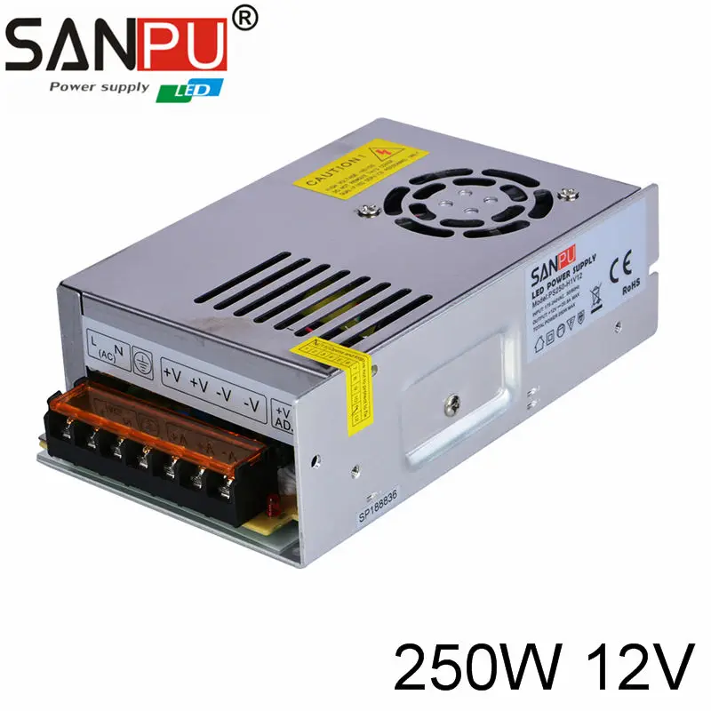 LED Power Supply 12 V 250W LED Driver Power Adapter Switching 220V to ...