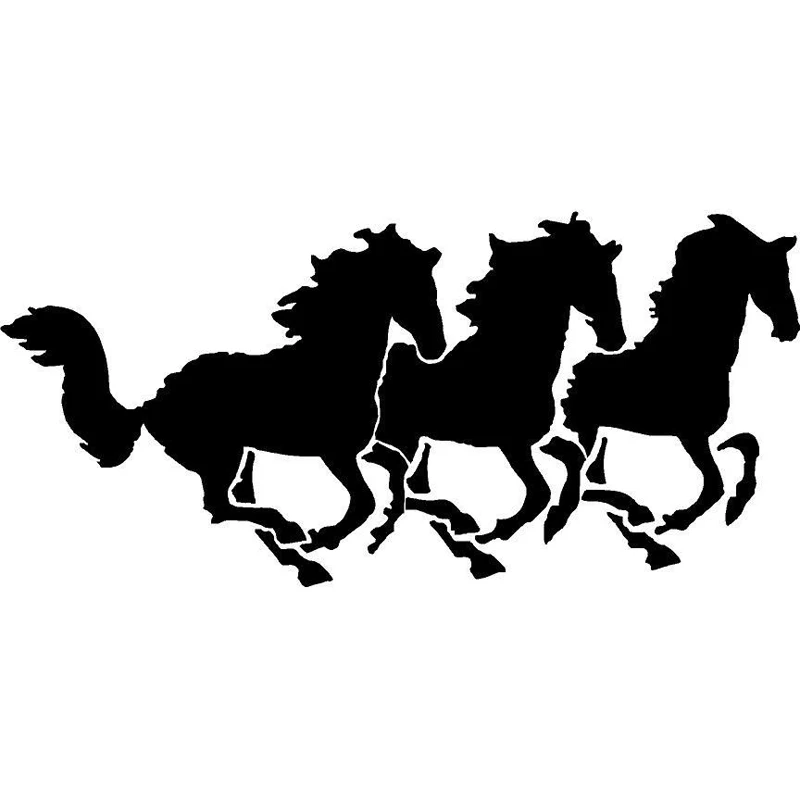 20cm*9.4cm Three Running Horse Vinyl Decal Car Sticker Auto Decoration ...