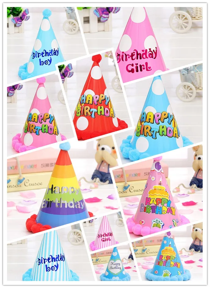 lovely paper cone birthday party hats for Children ,Fun Party Hats Set ...