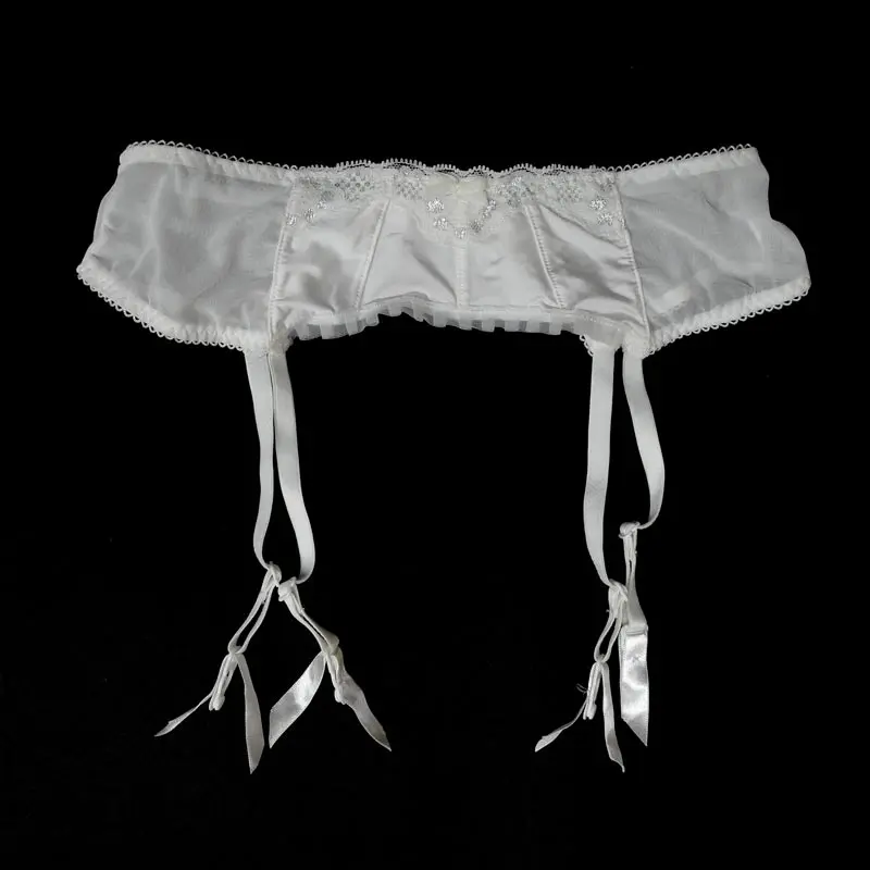 Women Garters Female Bow Rhinestone Lace Gauze Sexy Garter Belts For