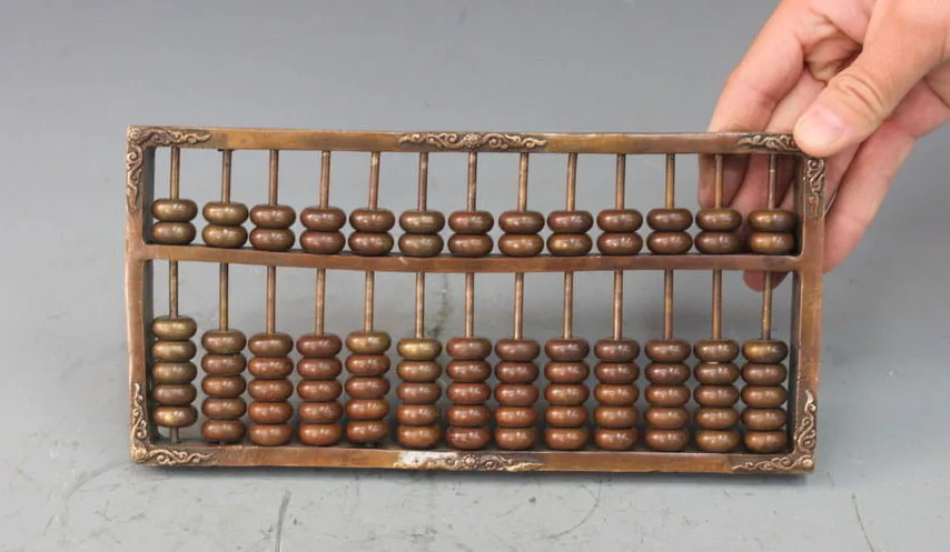 Chinese Folk Classical Bronze Copper Count tool Abacus Counting Frame ...
