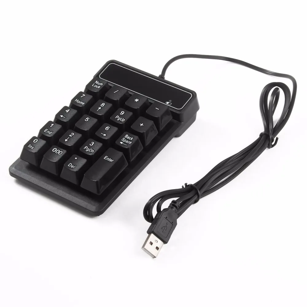 USB Wired 19 Keys Slim Mini Mechanical Numeric Keypad Keyboard Number ...