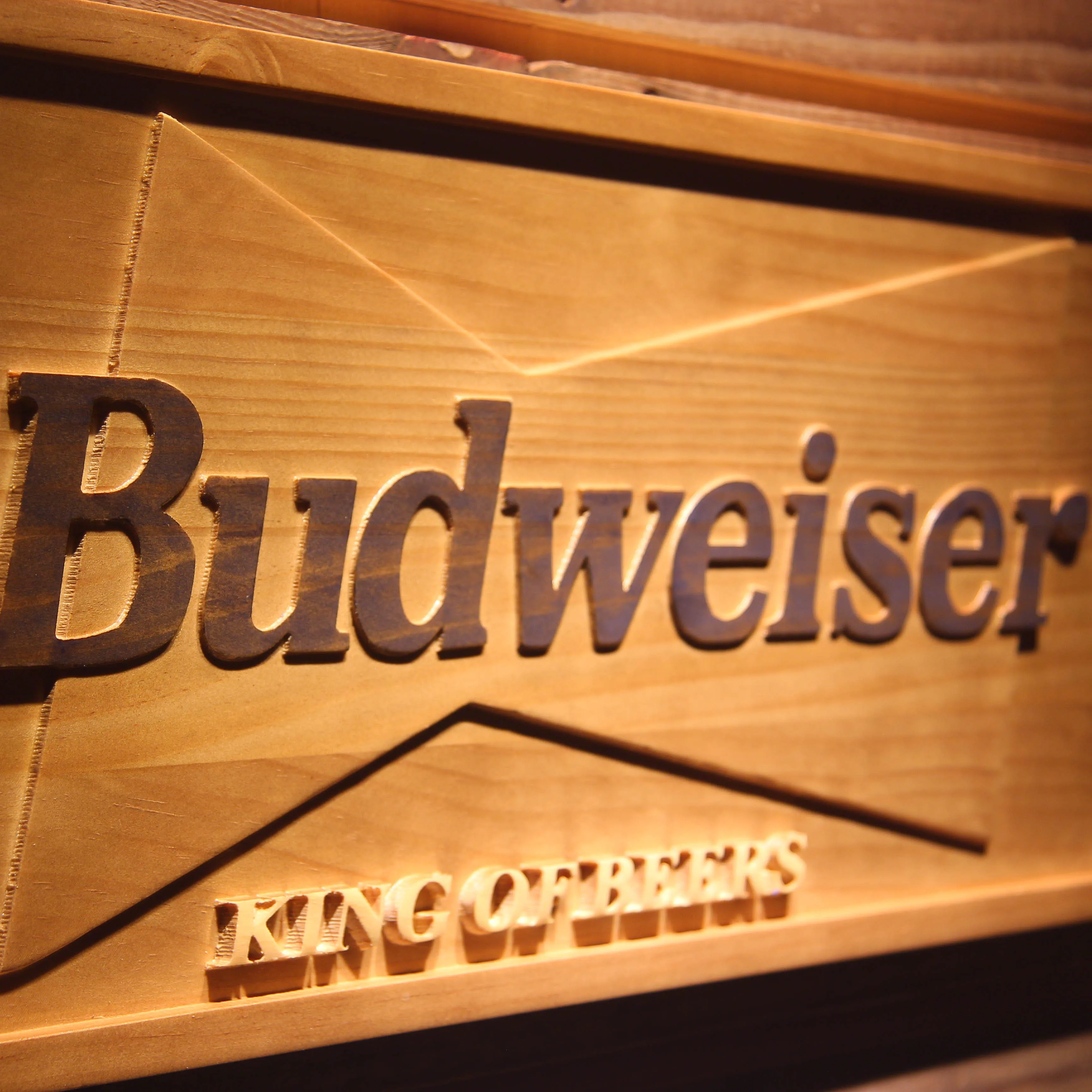 Budweiser King of Beer 3D Wooden Sign | Man-Kave