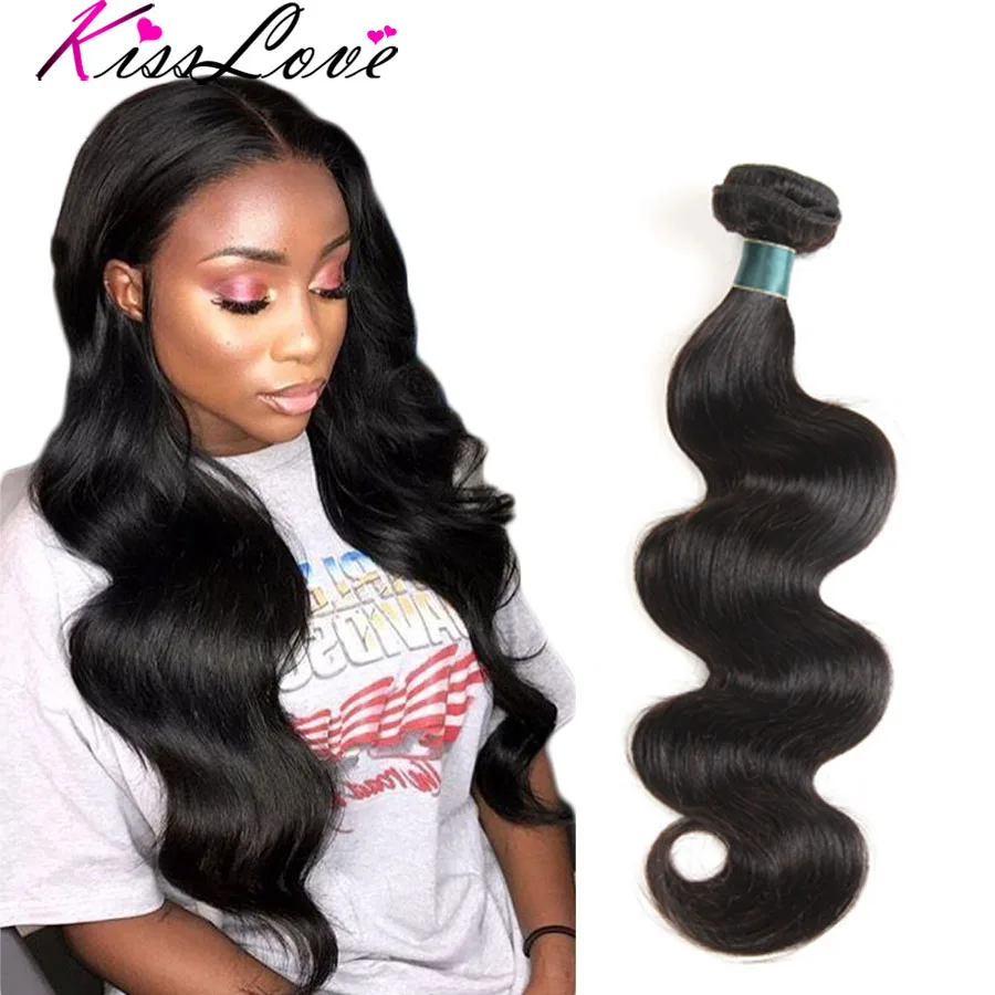 Kiss Love Peruvian Body Wave Hair Weave Bundles Natural Color 100% ...