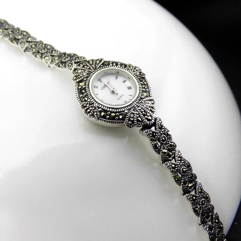 Joyería de plata tailandesa Vintage, reloj de plata esterlina S925 ...