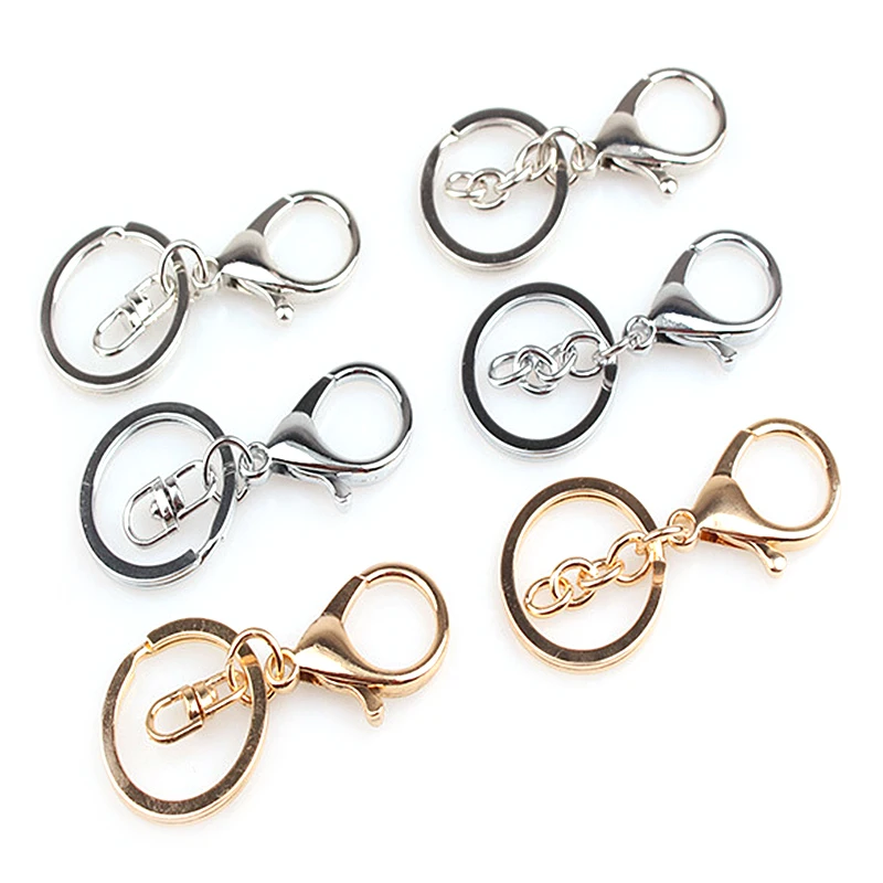 5pcs/lot Key Ring Long Popular Classic 14 Colors Plated Lobster Clasp ...