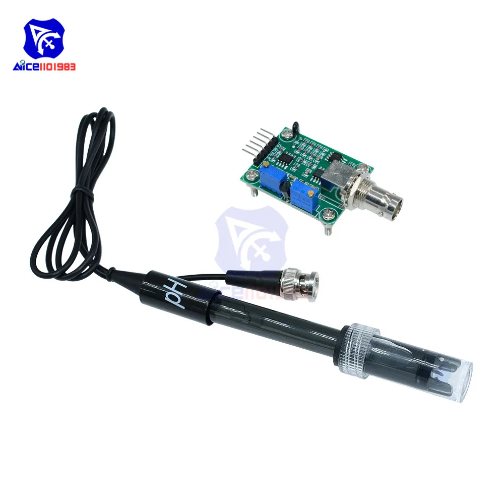 diymore Liquid PH0-14 Value Detect Sensor Module with PH Electrode Probe BNC for Arduino