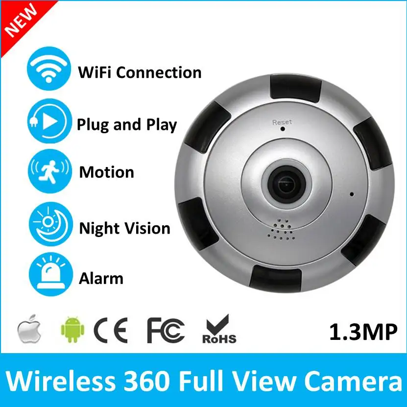 360 Panoramic IP Camera 960P Home Surveillance Full View P2P Smart WiFi ...