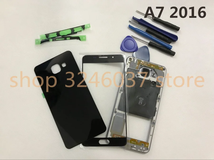 Полный корпус средняя рамка+ чехол задняя крышка+ Передний экран стекло объектив для Samsung ...