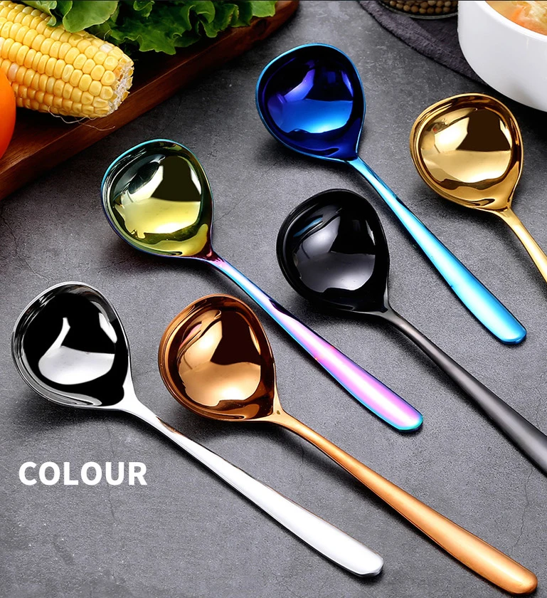 1pc 304 Stainless Steel Soup Spoons With Long Handle Chinese Sliver ...