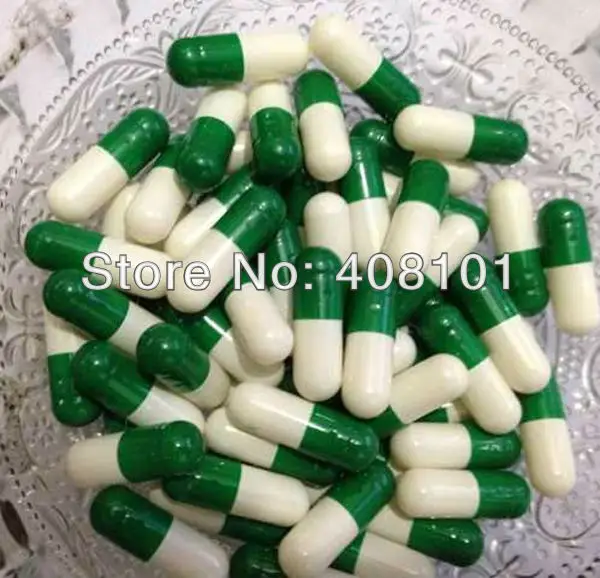 (10,000pcs/lot)size 1# Dark Green/white Gelatin Capsule, Capsule Shell ...
