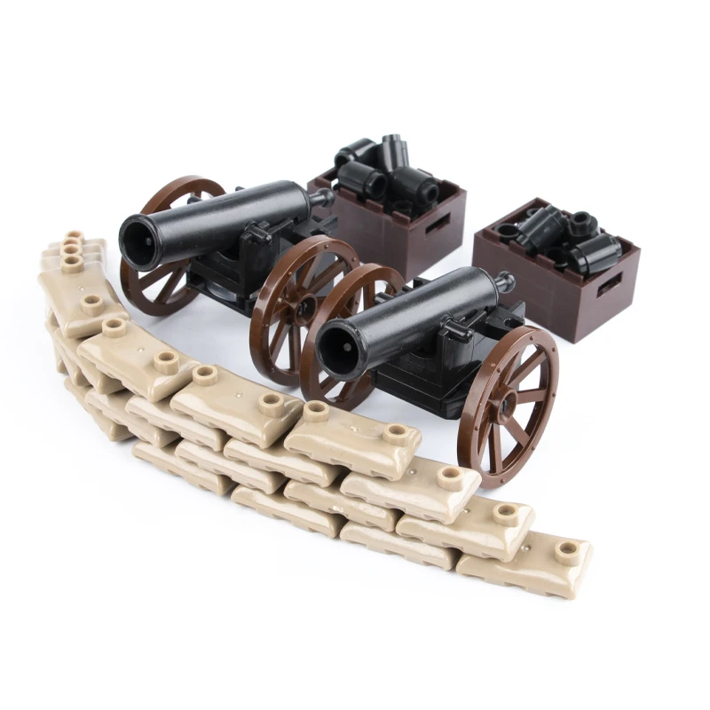 WW2 Military Weapons Building Blocks Cannon Sandbag Box Medieval ...