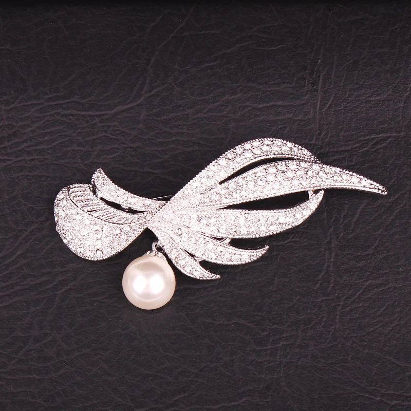 New Fashion Rhinestone Brooches Pin Female Jewelry Brooch Pins Silver ...