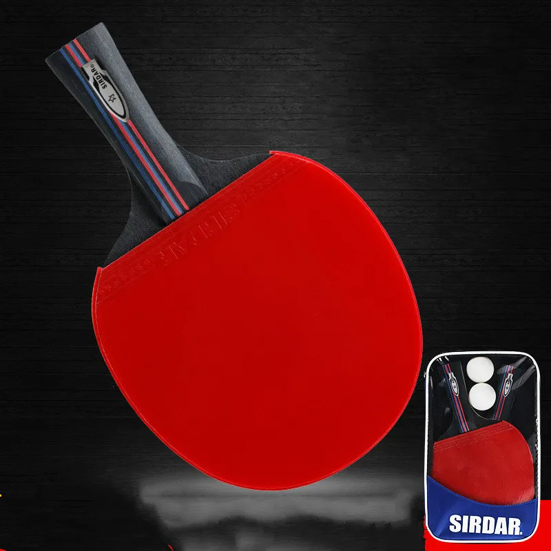 2 Pieces/Set Table Tennis Rackets Ping Pong Paddle Long/Short Handle Double Face Table Tennis ...