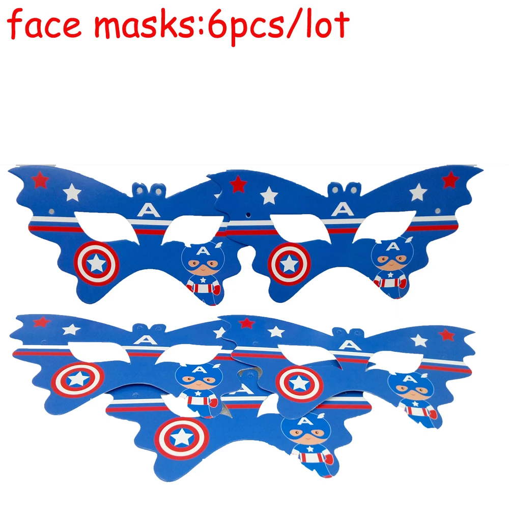 6 шт. маска для тематической вечеринки с изображением Капитана Америки ...