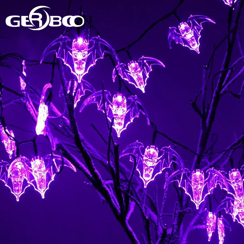 Solar LED Fairy String Lights 30 LED Bat Lights Halloween Christmas ...