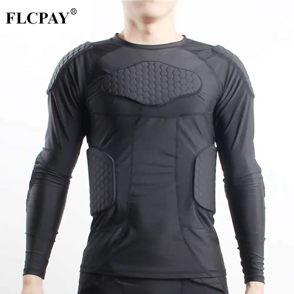 Padded Compression Shirt Rib Chest Protector for Football Basketball ...