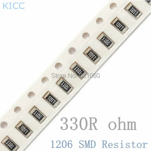 1206 330 Ohm 5% 1/4w Resistor 3216 330r 331 Chip Resistor (500pcs/lot ...