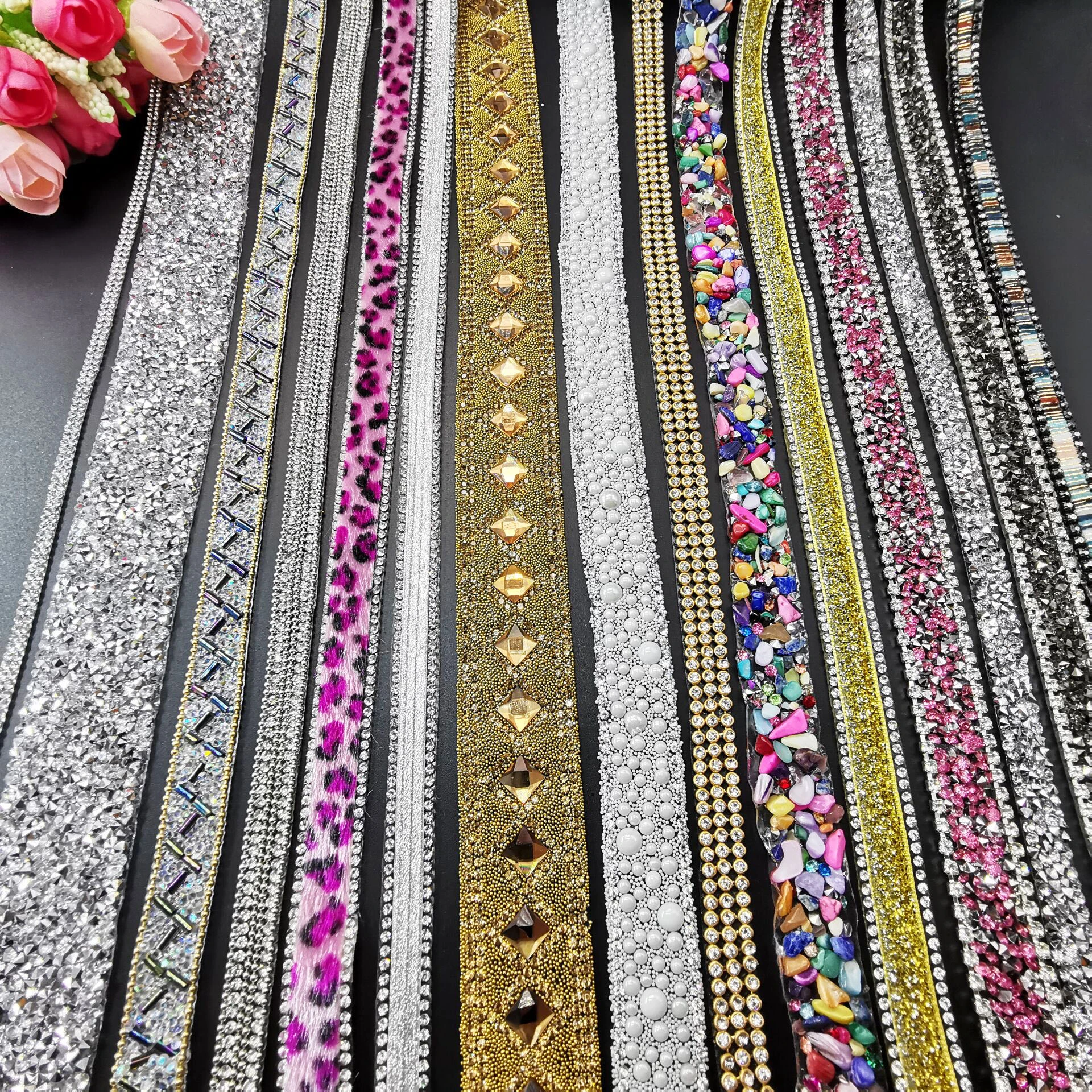 Many Colors Rhinestones Banding,crystal Silver Rhinestones Trim Banding ...