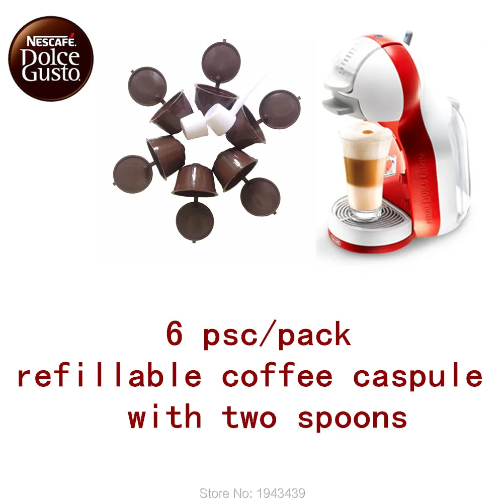 6 cups/set Dolce Gusto Coffee Plastic Capsule use300times Refillable ...