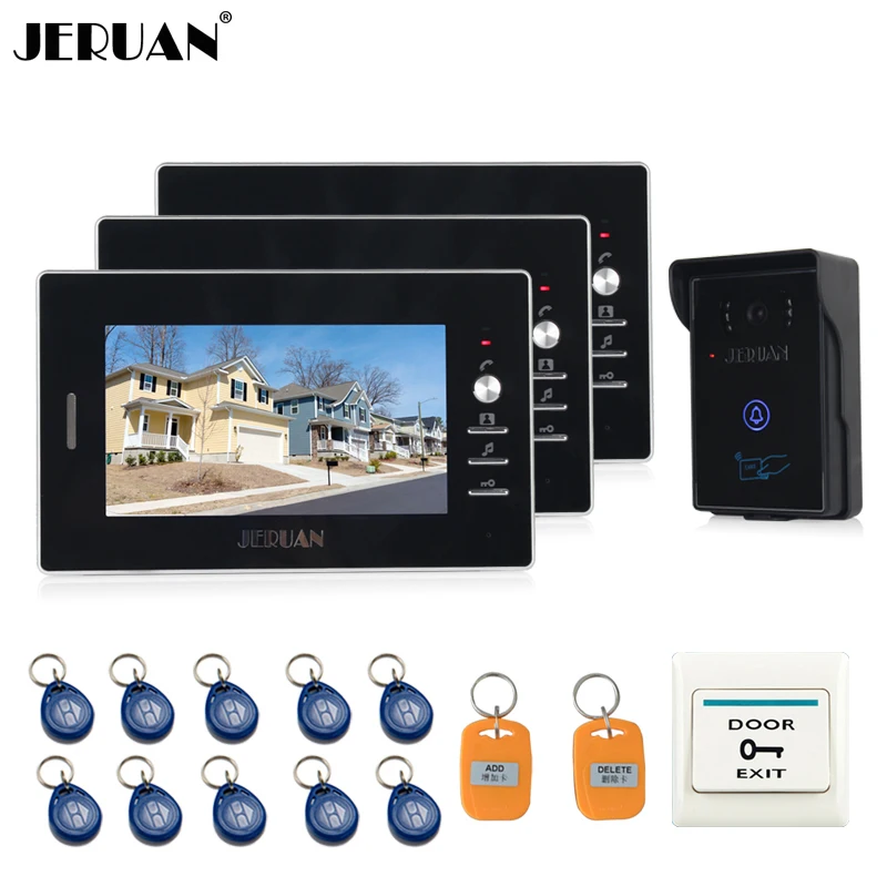 JERUAN NEW 7`` Video Intercom Entry Door Phone System 3 monitors ... JERUAN NEW 7`` Video Intercom Entry Door Phone System 3 monitors ...