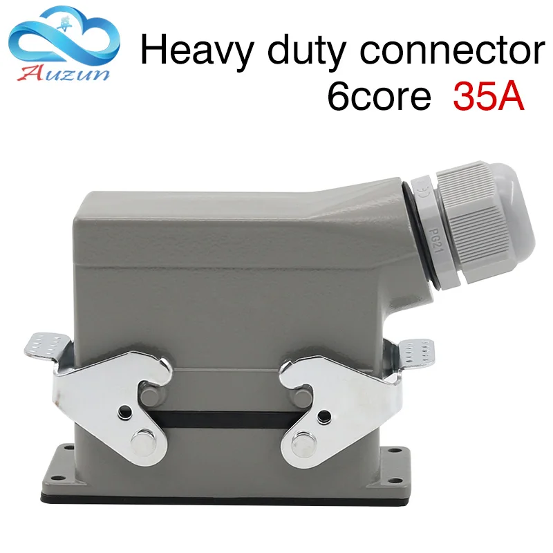 H16B HSB 006 1 6 core heavy air connector plug on the side for double buckle 35 a500v screw ...