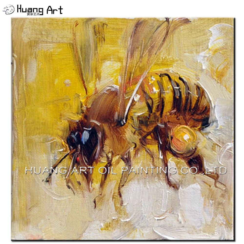 Pintura-al-leo-de-abeja-de-gran-tama-o-100-pintada-a-mano-sobre-lienzo ...